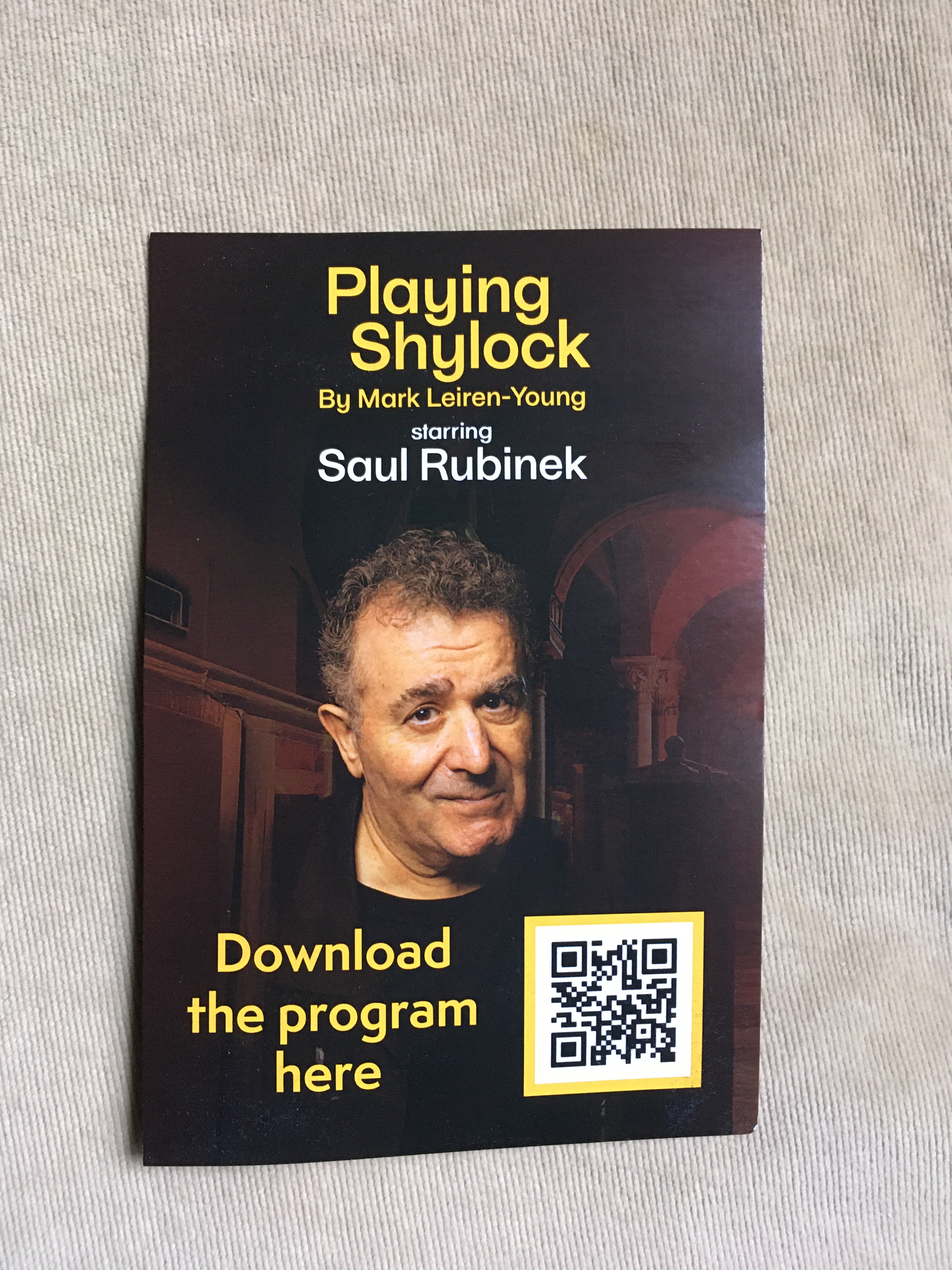 Saul Rubinek playing Saul Rubinek playing Shylock | Ian Randal Strock